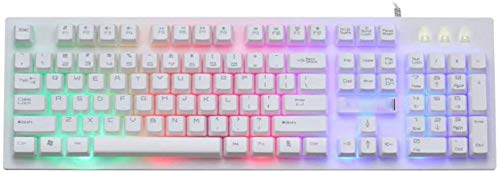 FEDRUI Mechanical Gaming Keyboard, Gaming Keyboard with Backlit, Keyboard Mouse Kit for Home, Games, Office (Color : White)