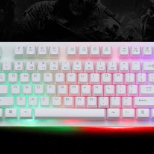 FEDRUI Mechanical Gaming Keyboard, Gaming Keyboard with Backlit, Keyboard Mouse Kit for Home, Games, Office (Color : White)