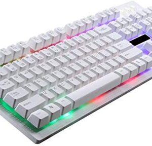 FEDRUI Mechanical Gaming Keyboard, Gaming Keyboard with Backlit, Keyboard Mouse Kit for Home, Games, Office (Color : White)