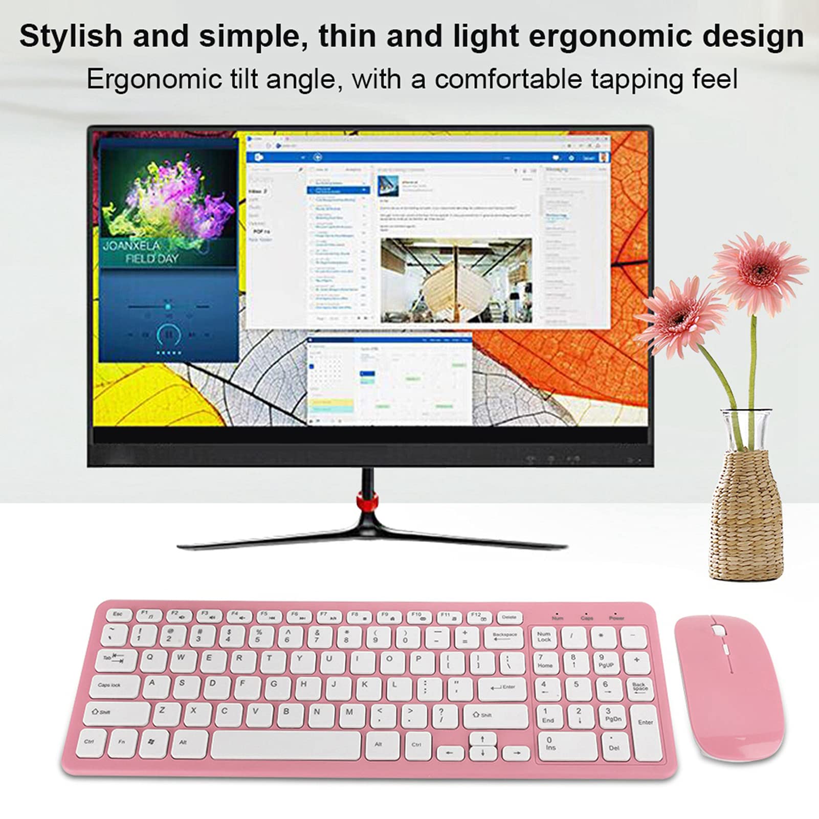 Mouse Keyboard Set - Gaming Keyboard Mouse Combo - Micro USB Receiver - for Notebook Computer - for OfficeHome (Suit)