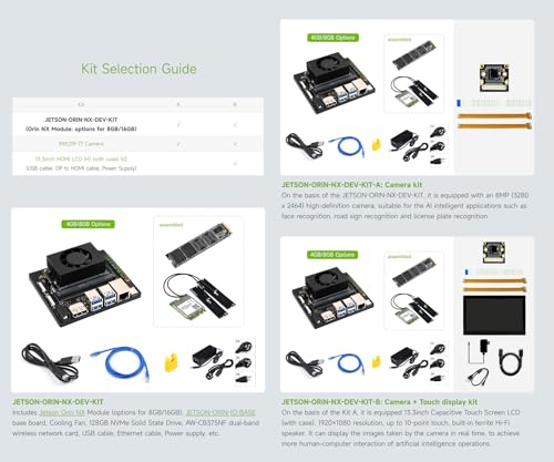 Waveshare Jetson Orin NX AI Development Kit for Embedded and Edge Systems, with 16GB Memory Jetson Orin NX Module Kit A