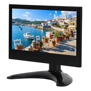 akozon 7 inch capacitive, 7 inch capacitive touchscreen monitor with vga hd multimedia interface portable hd color display with speaker remote control 100‑240v(us plug)