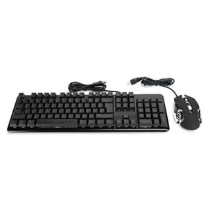 ashata wired keyboard and mouse combo,portable corded gaming keyboard and mouse set with cool lighting effects,support for win7 / win8 / win10