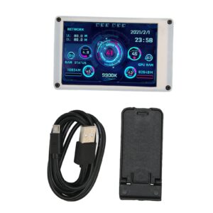 gowenic aida64 pc cpu ram hdd data monitor, 3.5in computer temp monitor, pc sensor panel display for pc argb computer case secondary screen, for raspi, linux, system