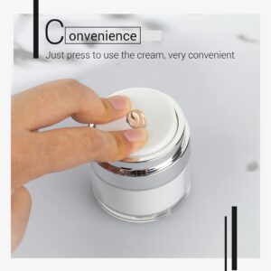 2/3-pack Airless Pump Jar empty cosmetic jar cream jar refillable bottle for moisturizer moisture container for travel push down pump Airless Pump Bottles dispenser for facial face makeup lotion cream (0.5oz+1.7oz jar)