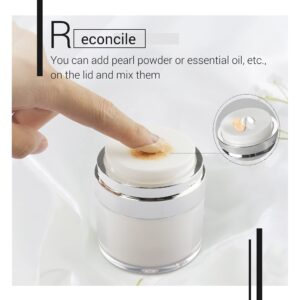 2/3-pack Airless Pump Jar empty cosmetic jar cream jar refillable bottle for moisturizer moisture container for travel push down pump Airless Pump Bottles dispenser for facial face makeup lotion cream (0.5oz+1.7oz jar)