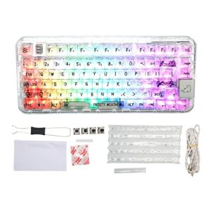 acogedor wireless hot swappable mechanical keyboard, crystal clear rgb gaming keyboard support bluetooth, 2.4ghz wireless, type c wired, for win, os x, ios, android