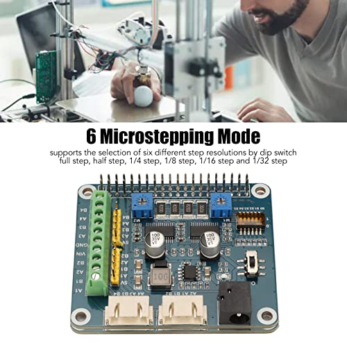 BOTEGRA Motor Driver, Drives 2 Stepper Motors Motor Driver Chip PCB 6 Microstepping Modes Protection 5V Up to 1/32 Microstepping for Mechanical Arm for 3D Printing