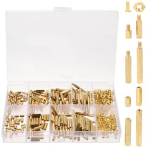 doitool 1 set hexagonal copper column hardware assortment kit wall mount holder stand off wall mounts metric screw assortment kit ceiling fan mount hex standoffs m2 laptop pillar