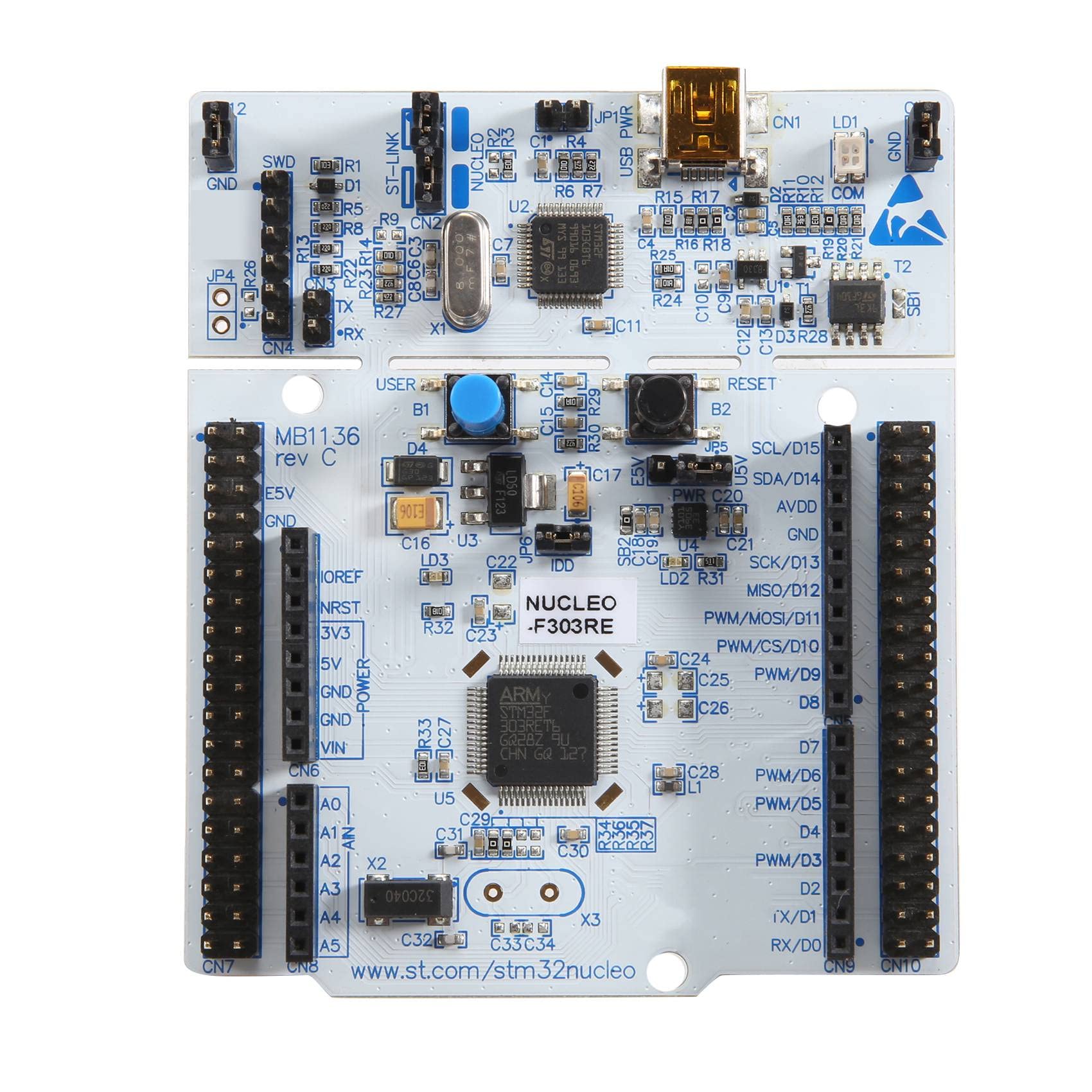 Smala NUCLEO F303RE Development Boards & Kits ARM 16/32-BITS MICROS Board CORE CHIP STM32F303RET6