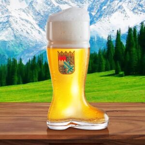 Burns Glass Das Boot Beer Glass for Oktoberfest, 1.35 Liter Large Beer Mug, Funny Restaurants German Stein Beer Glasse Great Bachelor Party Gift, Set of 1