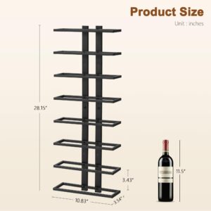 Hoctieon 8 Tier Wall Mount Wine Rack, Metal Wine Rack for Wall, Wall Wine Racks for Wine Bottles, Wine Display for Wall Mounted, Black Metal Wine Rack Wall Mounted, Black