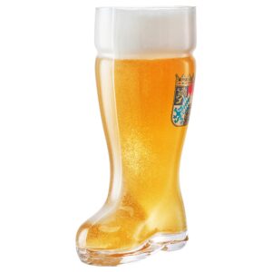 burns glass das boot beer glass for oktoberfest, 1.35 liter large beer mug, funny restaurants german stein beer glasse great bachelor party gift, set of 1