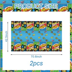 forzma 2 Pieces Hero Table Cloth Hero Themed Birthday Party Supplies Hero Action Logo Fun Hero tablecloths Happy Birthday Baby Shower Party Decorations.