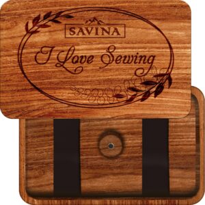 savina sewing needle storage box - diy wooden sewing pins organizer. perfect for quilters, sewers, tailors (1 pieces)