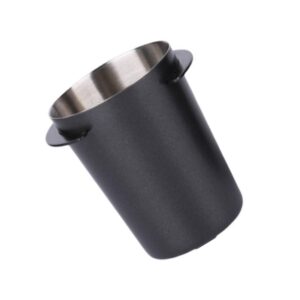 natrspax coffee dosing cup,coffee grinder powder cup,stainless steel universal inverted coffee powder cup for coffee tamper espresso coffee machine tools (balck, 53mm)