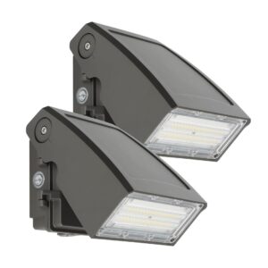 bekada led wall pack lights with dusk to dawn photocell 30w, ip65 waterproof outdoor security flood lighting, adjustable full cut off fixtures for barn, warehouse, 5000k, etl listed 2pack