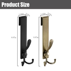 Braxen Shower Door Hooks 2-Pack - Stainless Steel Shower Towel Hook, Durable Shower Hooks for Towels, Rustproof Hanger for Frameless Glass Doors, black&bronze