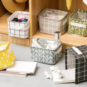 Oaixuilhy Foldable Storage Basket Set of 6 Collapsible Canvas Containers Fabric Shelf Bins with Handle