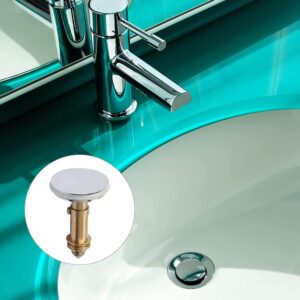 Pop Up Click Clack Plug Pop-up Stopper, Push Sink Drain for Kitchen Bathroom Sink Bath, Solid Brass Chrome Plating, 38 mm pop up Sink Plugs