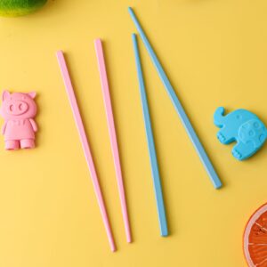 Kidsfantasy 2 Pairs Training Chopsticks learning chopsticks helper for kids, training chopsticks with animals for beginners