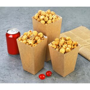 Gumney 12 Pcs Disposable Popcorn Boxes, Kraft Paper Popcorn Box Classic Open-top Popcorn Container for Movie Theater Carnival Birthday Party Supplies,Orange-XS