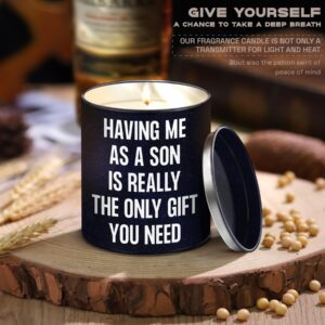 Mom Dad Gifts from Son, Mothers Day Fathers Day Funny Birthday Christmas Gift Idea for New Mom New Dad Cool Bonus Dad Bonus Mom from Son Scented Candle