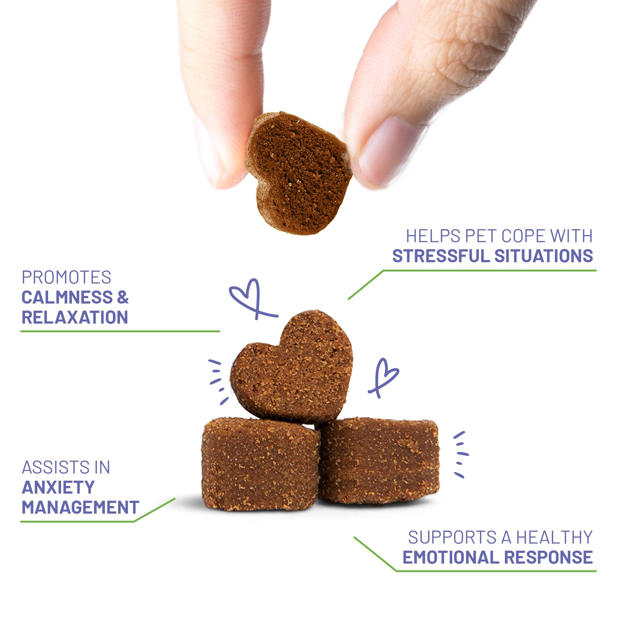 Calming Chews for Dogs Anxiety | Puppy & Dog Anxiety Relief Treats with Natural Souroubea | Calm Aid During Stress, Thunder, Storm, Separation, Car Travel, Motion, and Fireworks | Beef Flavor