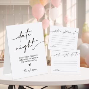 stizak Minimalist Theme Bridal Shower Decorations, Date Night Ideas, Bridal Shower Game, 1 Sign and 50 Cards, Modern Bridal Shower Shower, Wedding Shower Games（dn02）