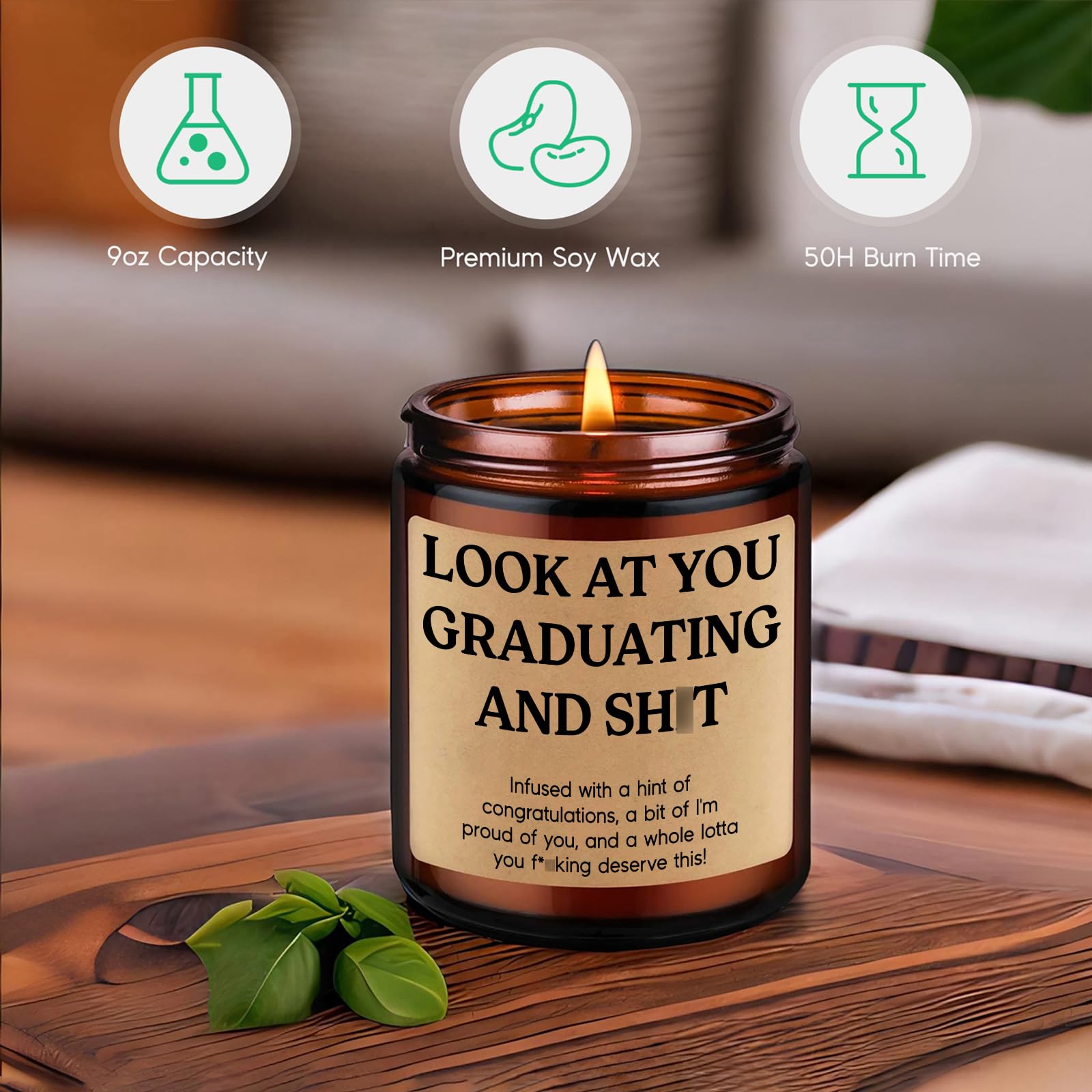 GSPY Graduation Candle, 2024 Graduation Gifts for Her, Him - College Graduation Gifts, Nursing Graduation Gifts - Funny High School, Masters Degree, PhD, Nurse Graduation Gifts for Women, Men