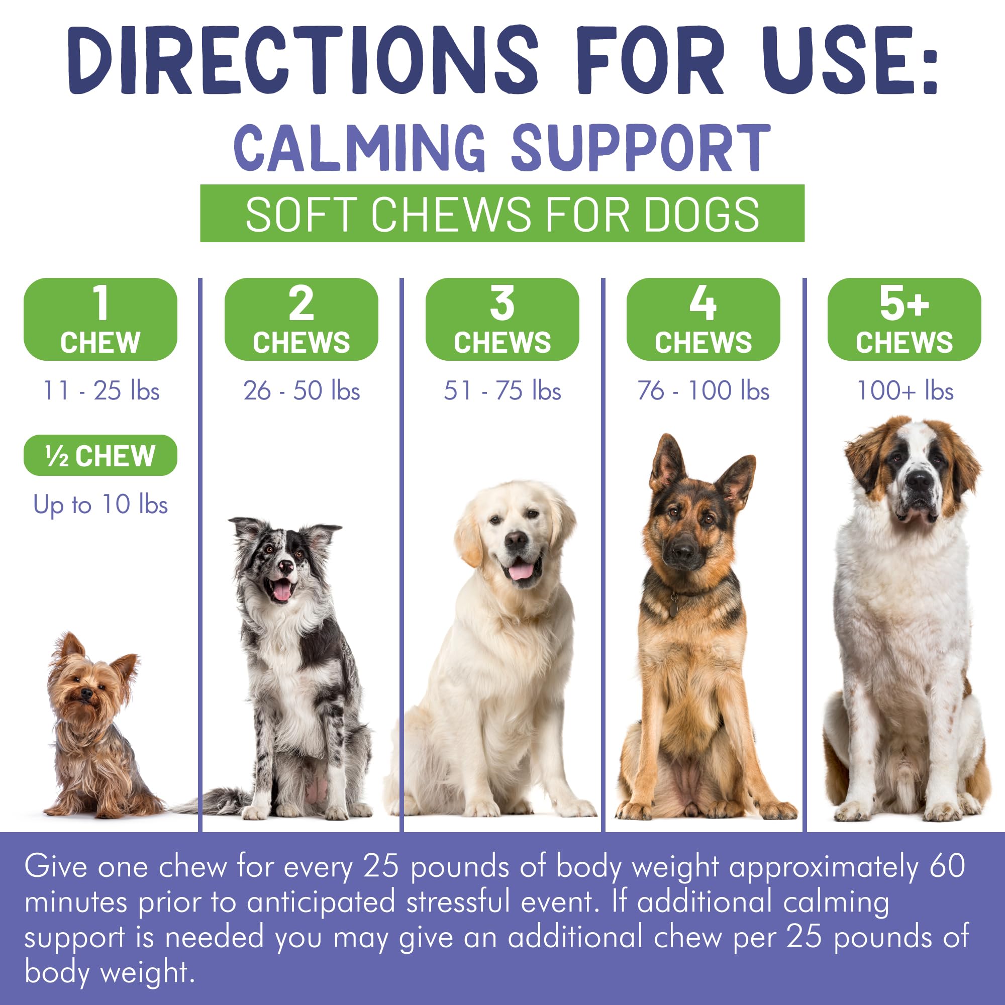 Calming Chews for Dogs Anxiety | Puppy & Dog Anxiety Relief Treats with Natural Souroubea | Calm Aid During Stress, Thunder, Storm, Separation, Car Travel, Motion, and Fireworks | Beef Flavor