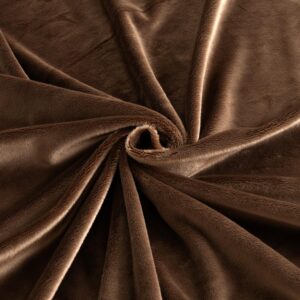 qidkeo minky fabric by the yard for pillows, toys, garments, baby products, and blankets 60"wide(brown,1yard)