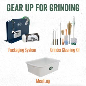 LEM Products BigBite #8 Meat Grinder and Grinder Foot Switch Bundle, 0.50 HP Stainless Steel Electric Meat Grinder Machine, Ideal for Regular Use