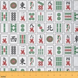 feelyou chinese game fabric by the yard 1 yard mahjong upholstery fabric for chairs for luxury game playing waterproof outdoor fabric travel reupholstery fabric decor