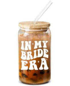 neweleven bridal shower gifts - wedding gifts for bride - bride to be, bachelorette party, engagement gifts for women - bride gifts for bride to be, fiancee, wifey, her - 16 oz coffee glass