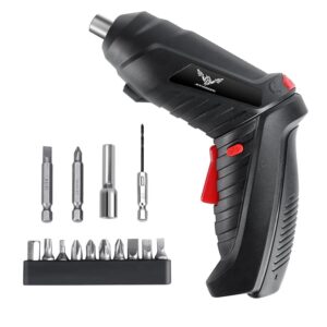 jenabom 14 in 1 electric screwdriver cordless rechargeable small power drill set 3.6v li-ion 3.5n·m max torque electric rotatable with case led light screwdriver for home office diy tools (black)