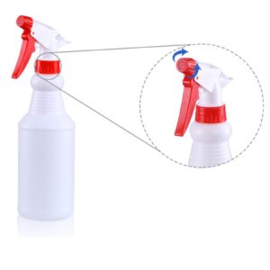 Looknniy 10 Packs 16oz Empty Spray Bottles Plastic Heavy Duty Refillable Spray Bottles with Adjustable Nozzle and Measurements for All Purpose Cleaning Solutions