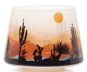 yankee candle summer desert sun and cactus glass candle shade - for large and medium original candles - does not fit on signature candles