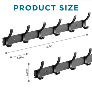 ZBDPOVT 2PCS(15.7 x 3.3 x 2.3 Inch) Coat Rack Wall Mount, Coat Hanger Wall Mounted, Coat Hooks Wall Mount, Wall Hooks, Heavy Duty Wall Hooks for Hanging Entryway, Bedroom, Bathroom