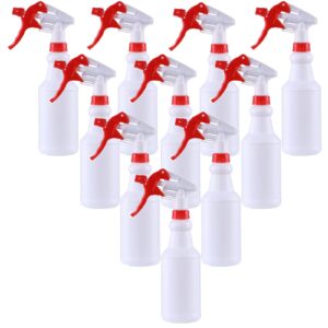 looknniy 10 packs 16oz empty spray bottles plastic heavy duty refillable spray bottles with adjustable nozzle and measurements for all purpose cleaning solutions