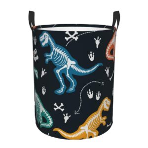 gbuzozie cartoon dino round laundry hamper cute dinosaurs animal storage basket toys clothes organizer bin for home bathroom bedroom dorm nursery, 62l