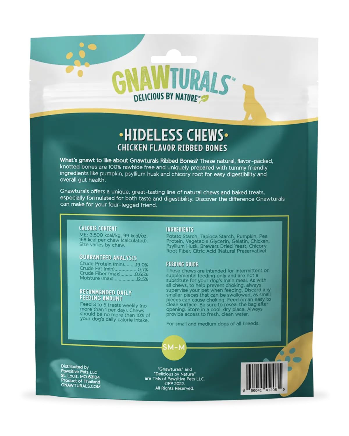 Gnawturals Hideless Chews for Dogs Easily Digestible Ribbed Knotted Bones Rawhide Free (Chicken), 1 Count (Pack of 1)