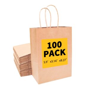 bag box gift bags paper bags with handles,kraft paper shopping bags for small business small gift bags with handles for grocery birthday party supplies