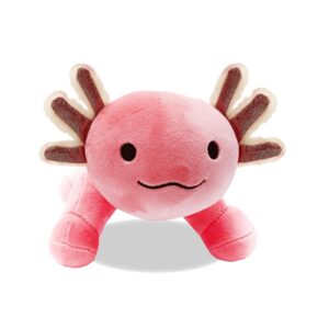 1pcs axolotl plush toys,10.8 inch lovely soft stuffed pillow dolls toy home decoration for kids toddler adult, cute and cuddly axolotl stuffed animal figure gifts christmas halloween birthday(pink)