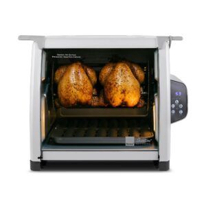 ronco 6000 platinum series rotisserie oven, digital display, 12-pound capacity, auto shutoff, includes rotisserie spit, multi-purpose basket, 3 cooking functions: rotisserie, sear and no heat rotation