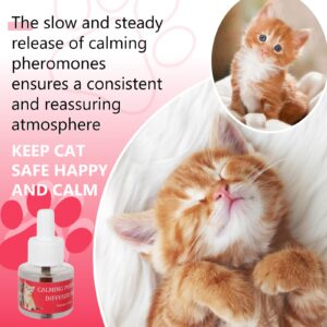 HEELE Cat Pheromone Calming Diffuser Anxiety Relief Cat Calming Diffuser 30 Days Refill Cat Pheromone Diffuser with Timing Function, Reduce Fighting and Scratching Calm Relaxing 48ml