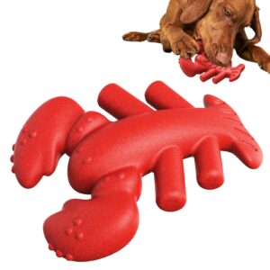 foxlvda lobster dog toy power chew – dog toys for aggressive chewers, cute dog toys made from food-grade nylon and coffee wood, safe, non-toxic and sturdy for small, medium & large dogs- red