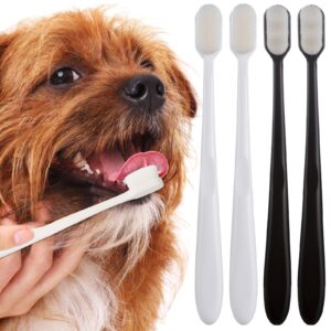 dote on pet 4 pack super soft dog toothbrush for small to large dogs tooth brushing designed for cat dog teeth cleaning & protecting pet dental convenient care puppy tooth brush kit