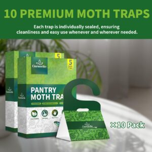 10 Pack Pantry Moth Traps - Glue Traps with Pheromone - Effective & Non-Toxic for Closet, Pantry & Kitchen - Moth Traps for Meal Moth Killer, Sticky Glue Flies Pest Food and Cupboard Moth Killer