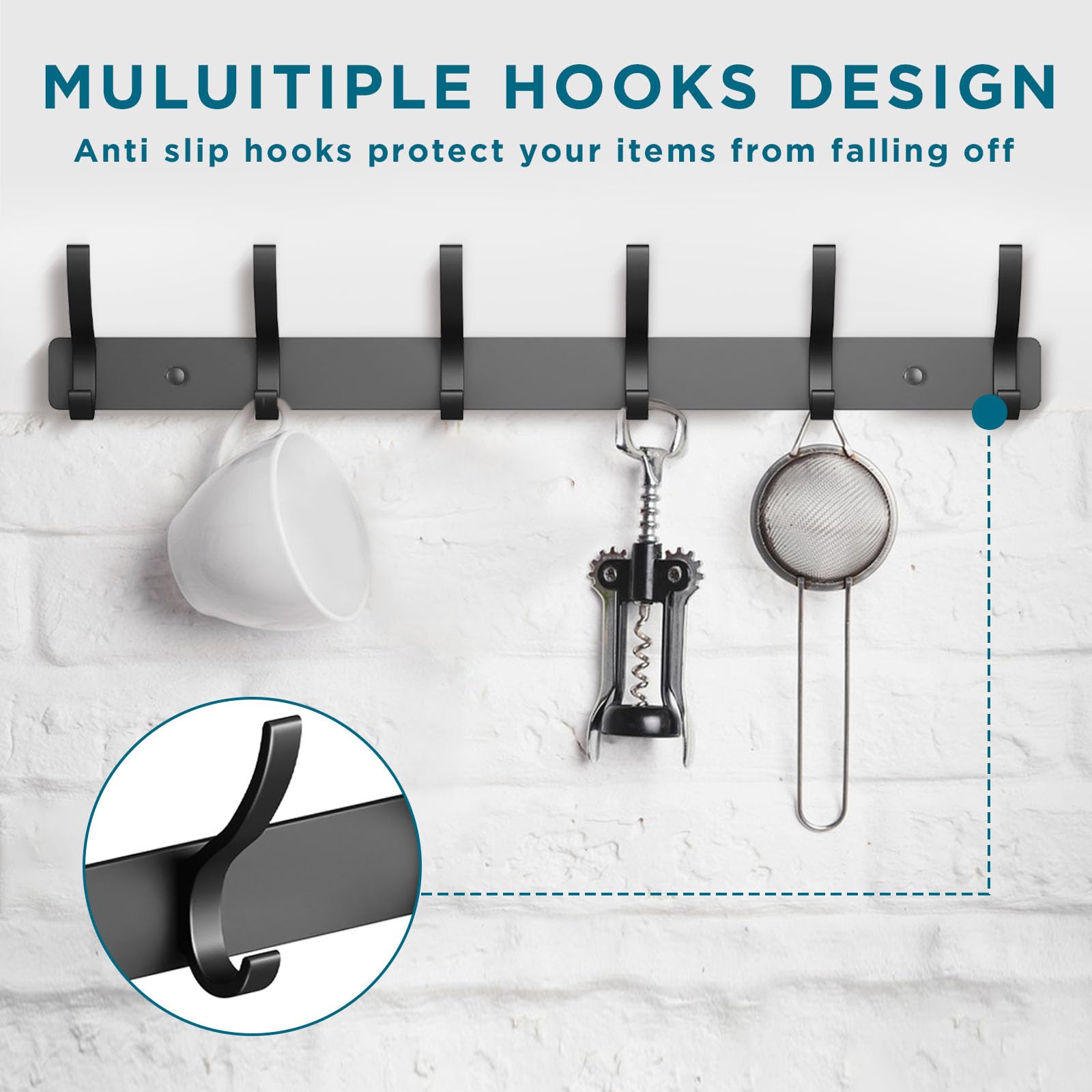 ZBDPOVT 2PCS(15.7 x 3.3 x 2.3 Inch) Coat Rack Wall Mount, Coat Hanger Wall Mounted, Coat Hooks Wall Mount, Wall Hooks, Heavy Duty Wall Hooks for Hanging Entryway, Bedroom, Bathroom